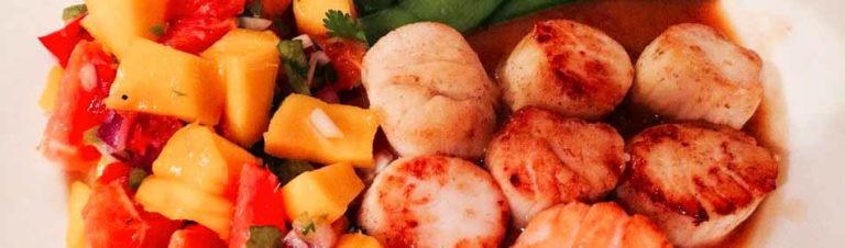 Seared Scallops with Mango Salsa - Faidley's Seafood
